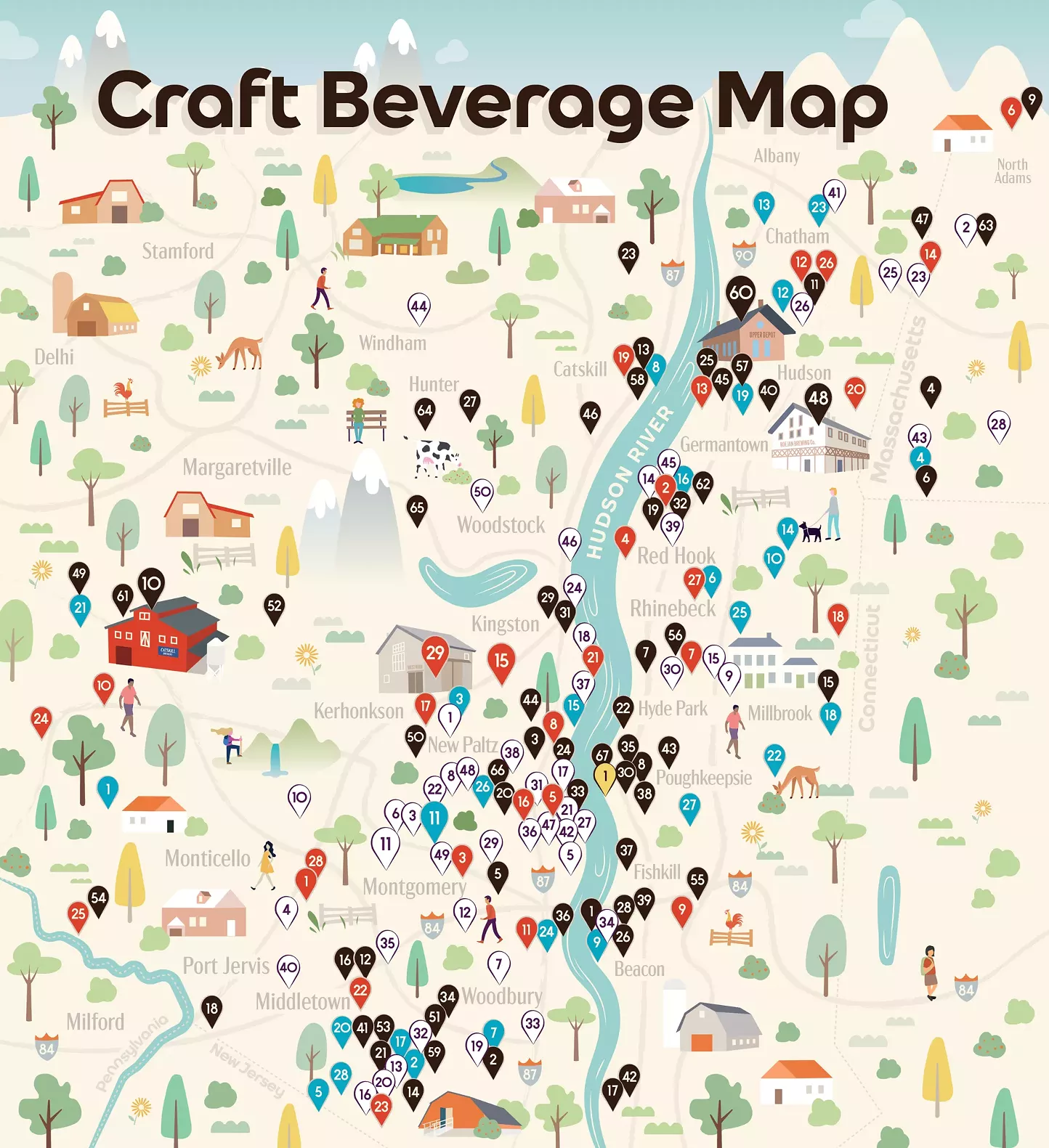 2023 Map of Hudson Valley Craft Beverage Producters | Craft Beverage ...